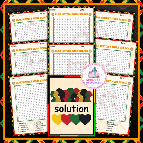 Black History Month Word search game | Black History Month digital ...