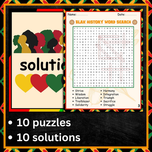 Black History Month Word search game | Black History Month digital ...