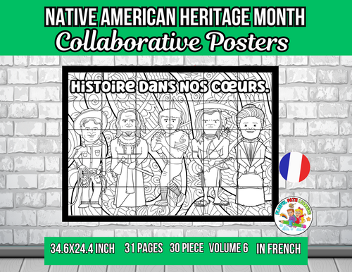 French Native American Heritage Month Collaborative Poster Art Coloring ...