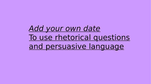 Rhetorical questions and persuasive language input Year 4 | Teaching ...