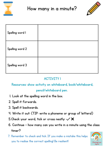 Year 2 CEW Spelling Grid and Activities | Teaching Resources