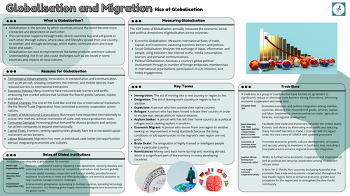 Edexcel IGCSE Geography Globalisation and Migration Knowledge Organiser ...