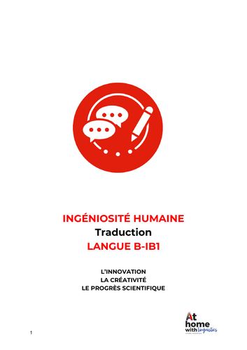 French Translations Human Ingenuity Language B IB1 | Teaching Resources