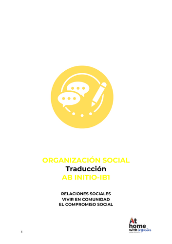 Spanish Translations Social Organisation AB Initio IB1 | Teaching Resources