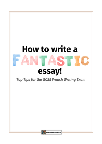 GCSE French Writing Exam | Teaching Resources
