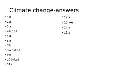 Climate Change Quiz | Teaching Resources