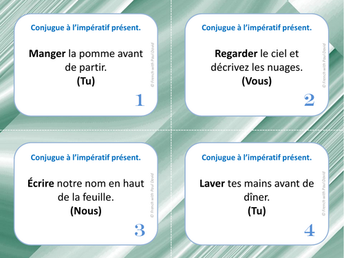 Impératif présent - 28 CÀT / French Imperative | Teaching Resources