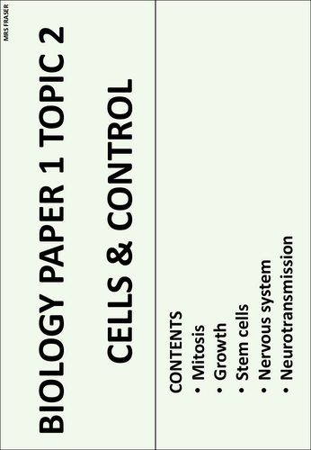 CB2 GCSE Edexcel Combined Biology CELLS & CONTROL Flashcards quiz | Teaching Resources