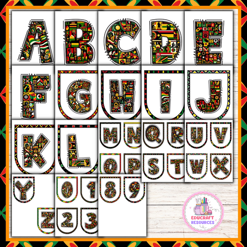 Black History Month Bulletin Board Set Lettering styles | Classroom ...