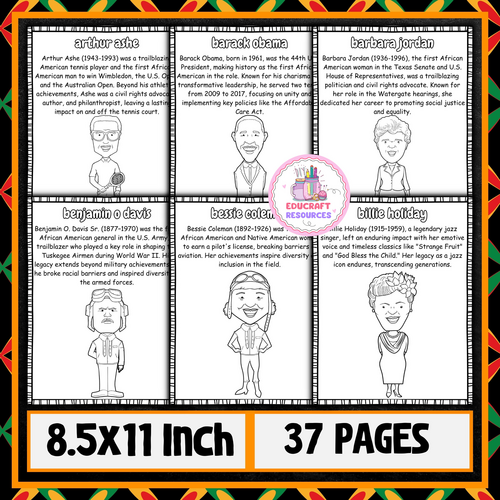 Black History Month coloring posters | BHM famous Black leaders ...