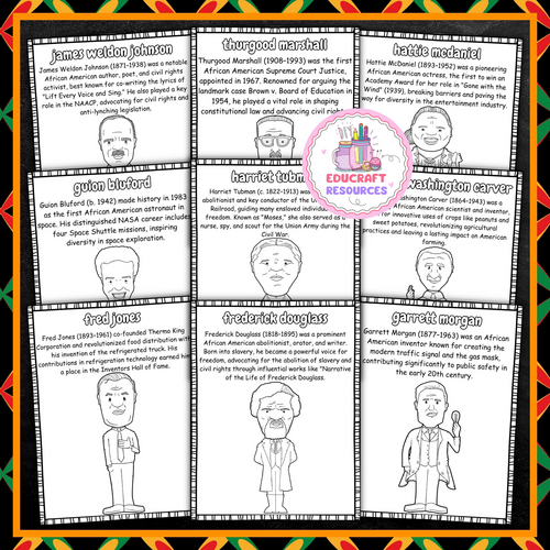 Black History Month coloring posters | BHM famous Black leaders ...