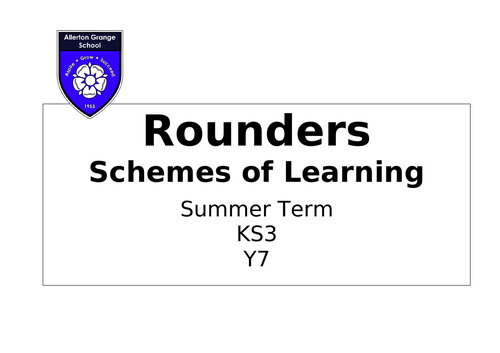 KS3 Rounders Scheme of Work 2024 | Teaching Resources
