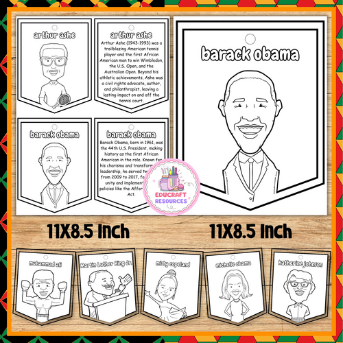 Black History Month Bulletin Board | BHM coloring biography posters ...