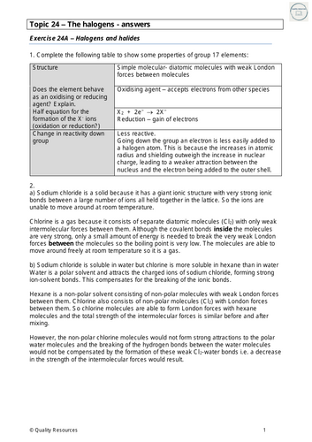The halogens OCR AS Chemistry | Teaching Resources