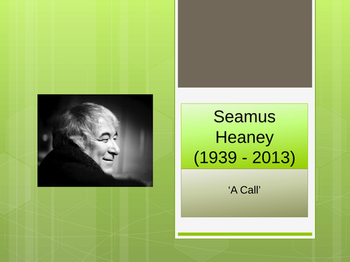 ' A Call' by Seamus Heaney | Teaching Resources
