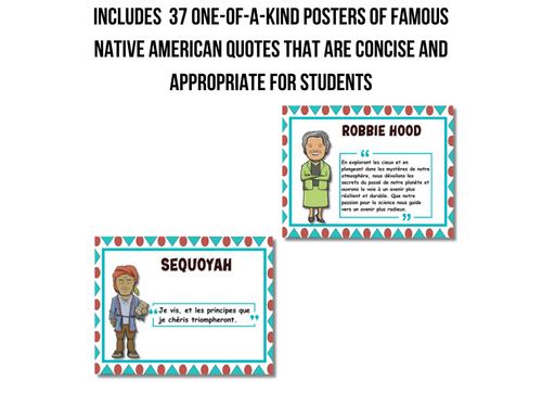 French Native American Heritage Month Quotes Bulletin Board Set-37 ...