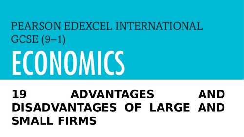 Pearson Edexcel IGCSE Economics Lesson 19 Advantages and disadvantages of large and small firms ...