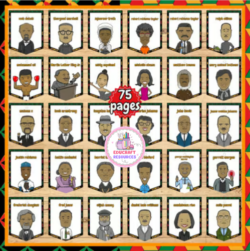 Black History Month Bulletin Board | famous Black leaders biography ...