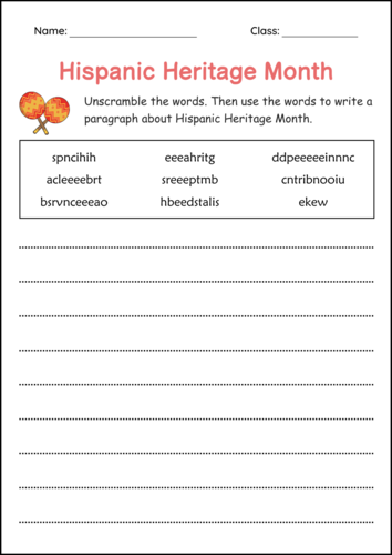 Printable Hispanic Heritage Month Activities - Hispanic Heritage Month ...