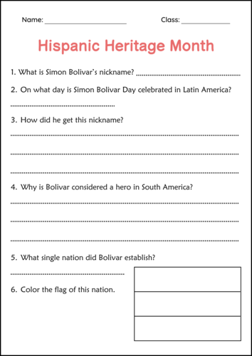 Printable Hispanic Heritage Month Activities - Hispanic Heritage Month ...