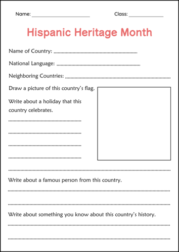 Printable Hispanic Heritage Month Activities - Hispanic Heritage Month ...
