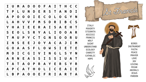 St Francis Wordsearch | Teaching Resources