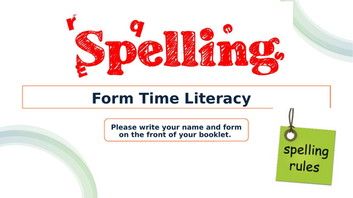 Whole School Literacy Resource - Spelling Rules Year 7 Booklet and ...