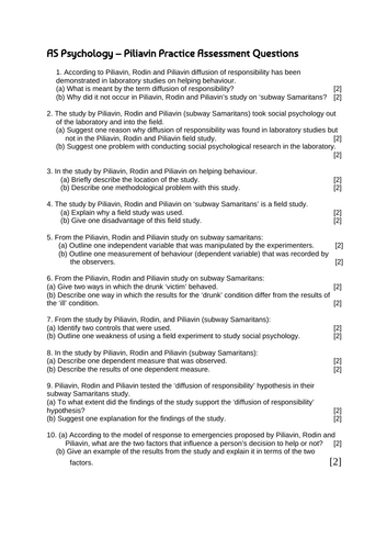 Piliavin 1969 CIE Psychology | Teaching Resources