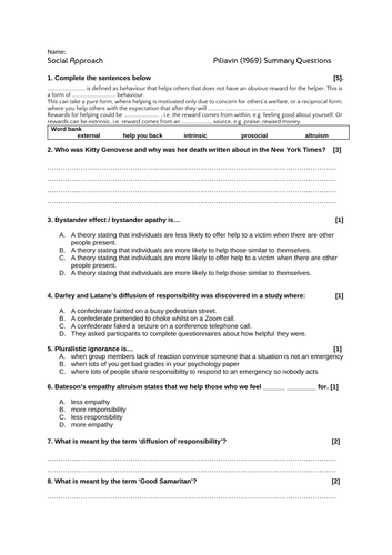 Piliavin 1969 CIE Psychology | Teaching Resources