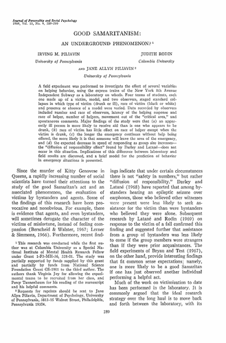 Piliavin 1969 CIE Psychology | Teaching Resources