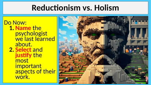 Reductionism Holism Psychology CIE vs | Teaching Resources