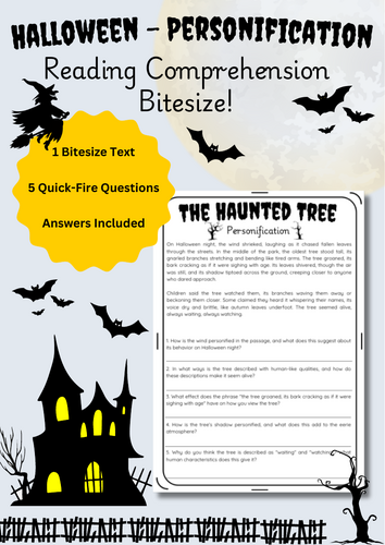 Halloween Personification Bitesize English Reading Comprehension ...