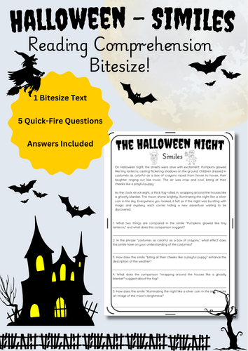 Halloween Simile Bitesize English Reading Comprehension Starter ...