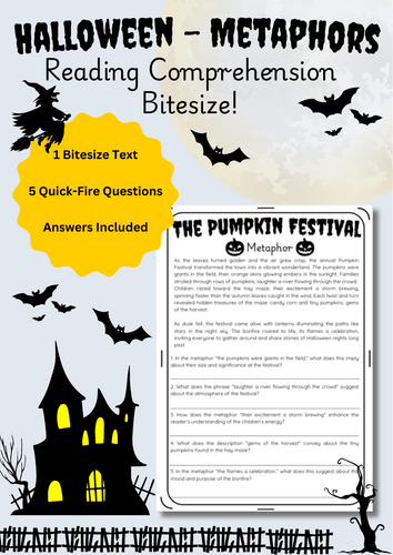 Halloween Metaphor Bitesize English Reading Comprehension Starter ...