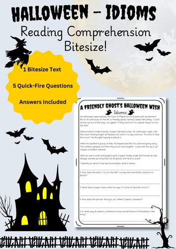 Halloween Idioms Bitesize English Reading Comprehension Starter ...