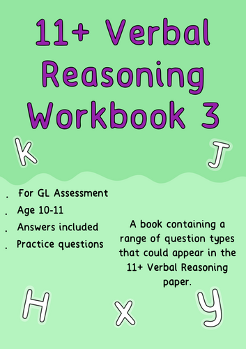 11+ Verbal Reasoning Workbook 3 | Teaching Resources