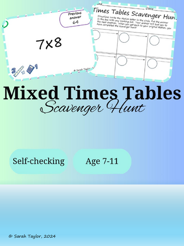 Mixed Times Tables Scavenger Hunt | Teaching Resources