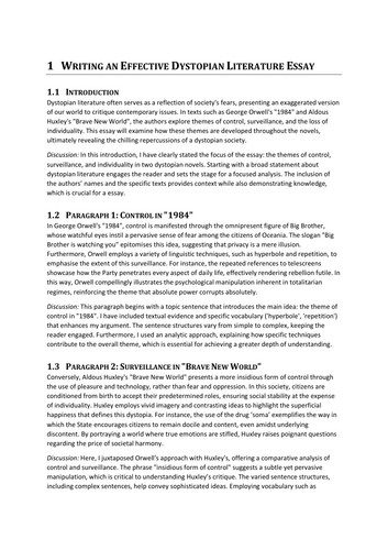 Dystopian Themes in Orwells 1984 and Huxleys Brave New World Essay ...