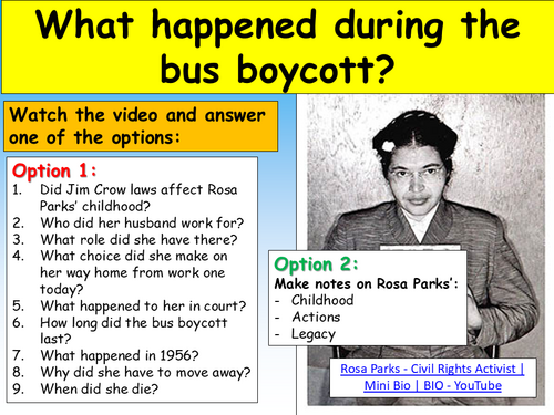 Rosa Parks - Montgomery Bus Boycott | Teaching Resources
