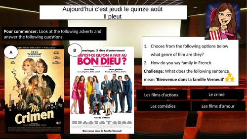 French - cinema & TV - lesson 1 | Teaching Resources