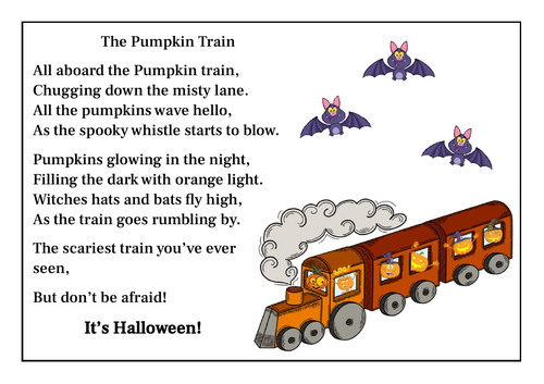 The Pumpkin Train Halloween Poem EYFS KS1 | Teaching Resources