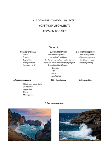 IGCSE Geography - Paper 1: Physical Geography - Coastal environments | Teaching Resources