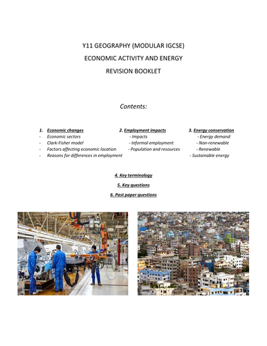 IGCSE Geography - Paper 2: Human Geography - Economic activity and ...