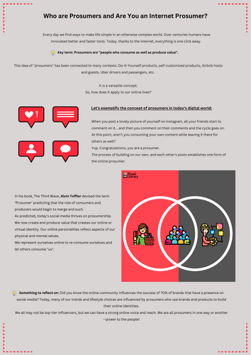 Who are Prosumers and Are You an Internet Prosumer | Teaching Resources