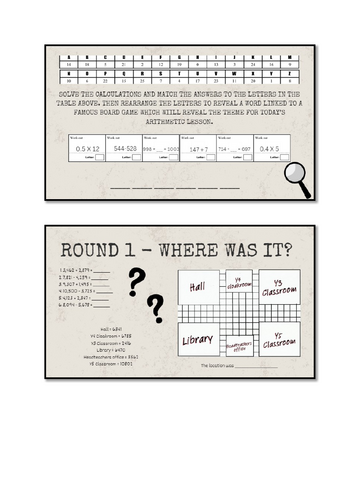 Y6 Four Operation Arithmetic Lesson - Cluedo Theme | Teaching Resources