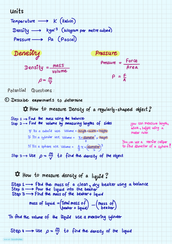 Solids, Liquids and Gases Note Lesson Edexcel IGCSE Physics | Teaching ...
