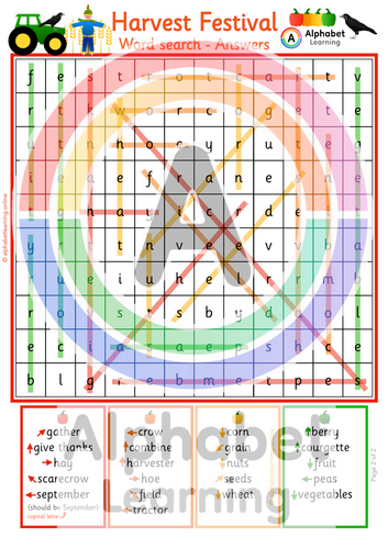 Wordsearch - Harvest Festival, x21 words to find | Teaching Resources