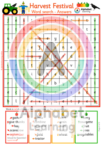 Wordsearch - Harvest Festival, x21 words to find | Teaching Resources