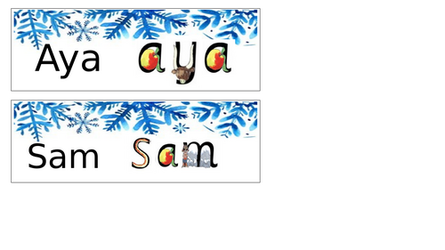 Winter RWI Name Cards Editable | Teaching Resources