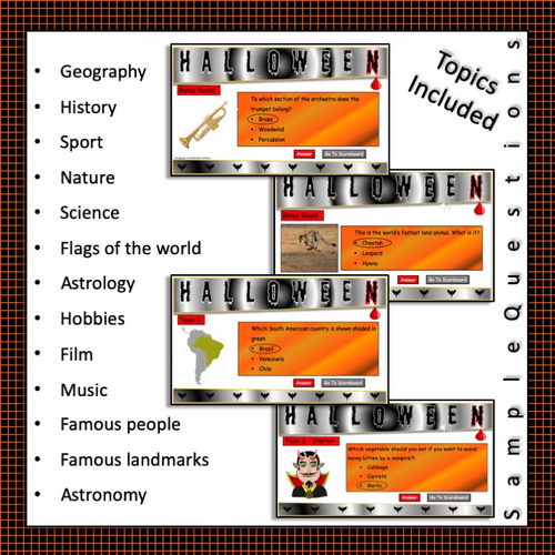 Halloween Team Building Quiz Interactive and Animated KS3 | Teaching ...
